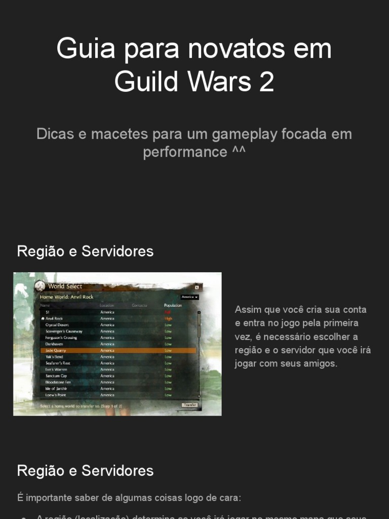 Guia Prático Para Novatos Em Gw2 Pdf Lazer Computação E