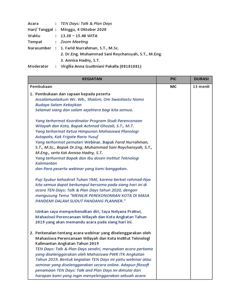 Naskah MC Dan Moderator | PDF