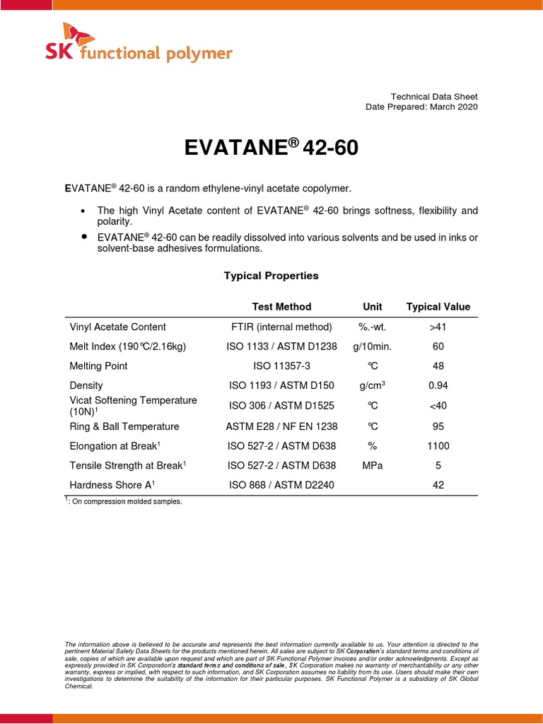 SKFP - Tds Evatane 42 60 | PDF | Polymers | Physical Sciences