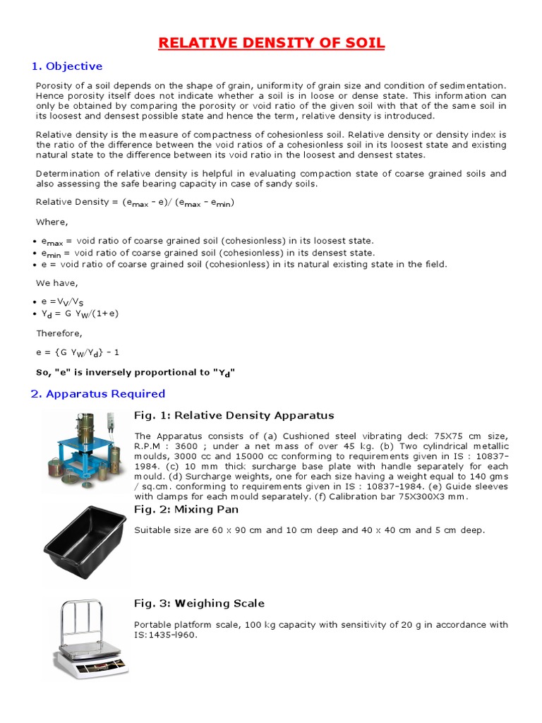 Relative Density of Soil | PDF