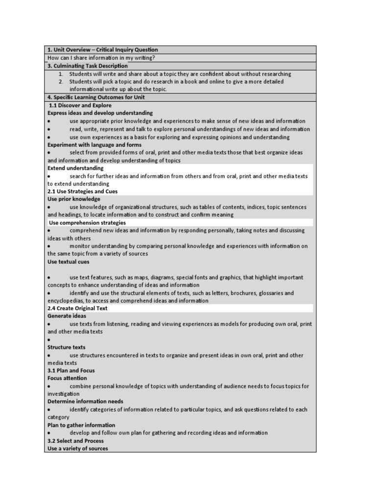 Informational Writing Skills | PDF | Reading Comprehension | Books