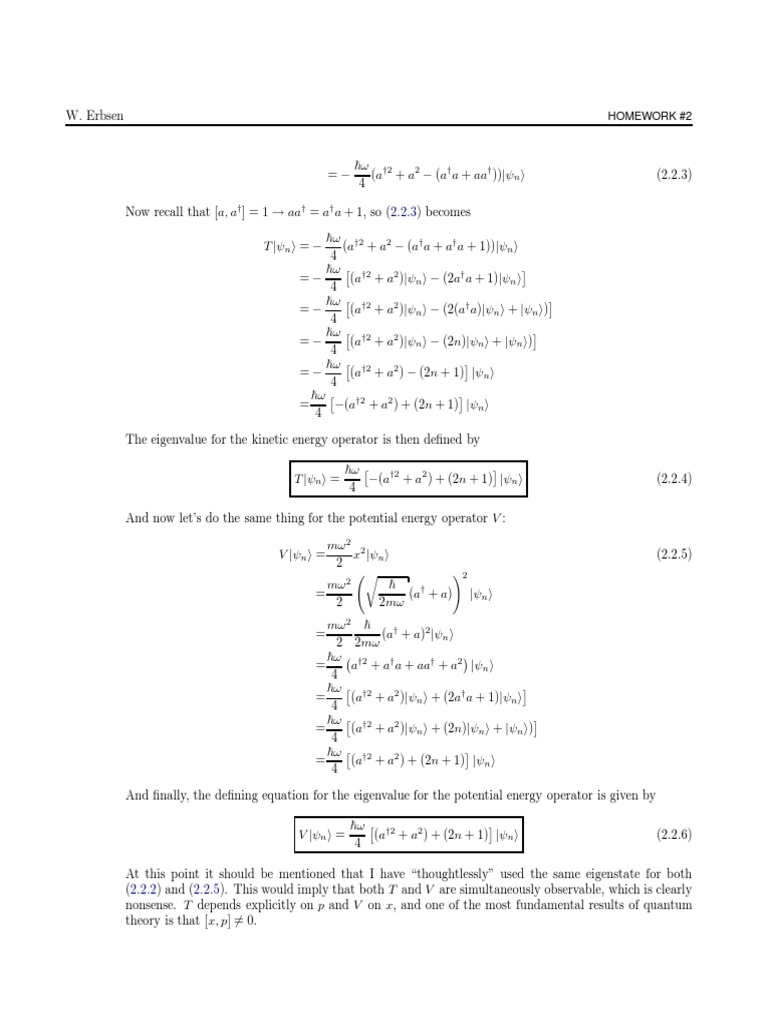Physics Homework Solutions - 102 102 | PDF | Hamiltonian (Quantum ...