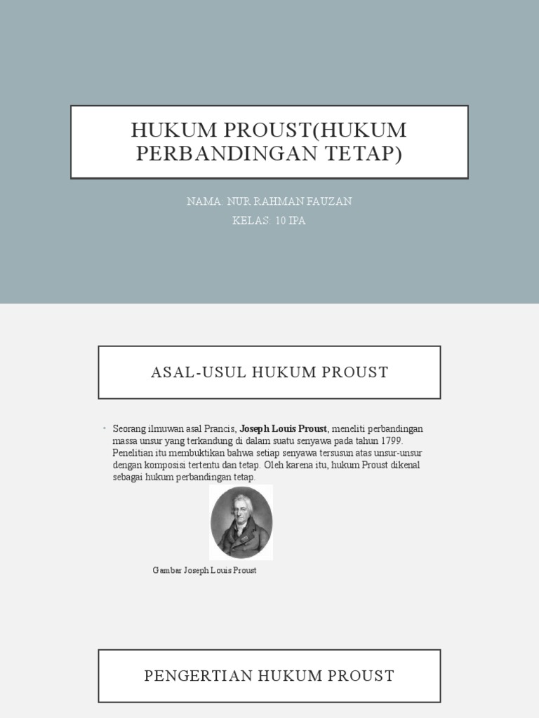 Hukum Proust (Hukum Perbandingan Tetap) | PDF