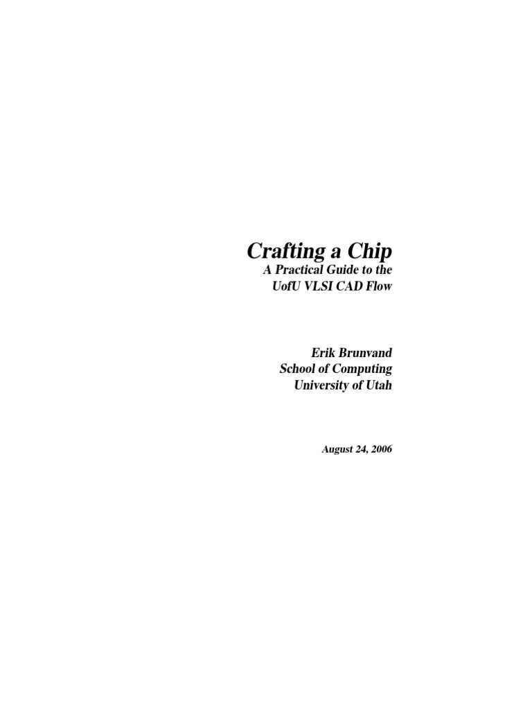 Erik Brunvand - Digital VLSI Chip Design With Cadence and Synopsys CAD Tools (2006) | PDF ...