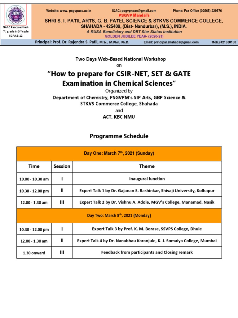 NET SET GATE Workshop Schedule | PDF | Technology & Engineering