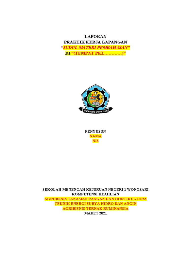 Format Laporan PKL 2021 | PDF
