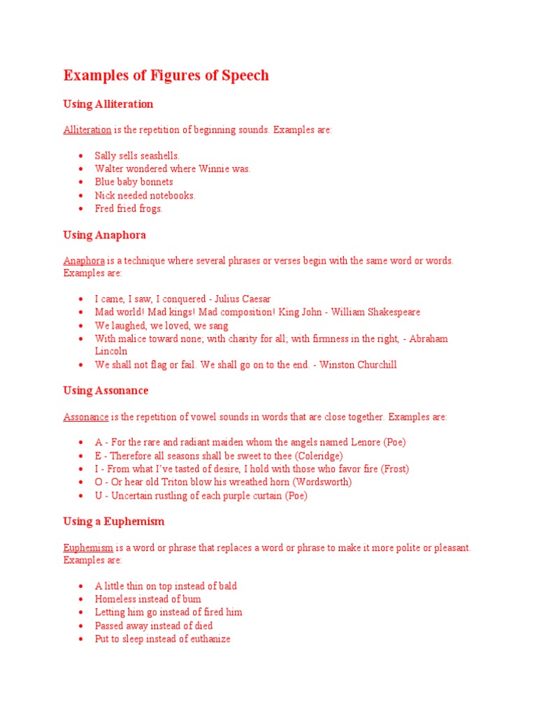 Examples of Figures of Speech | PDF | Poetic Devices