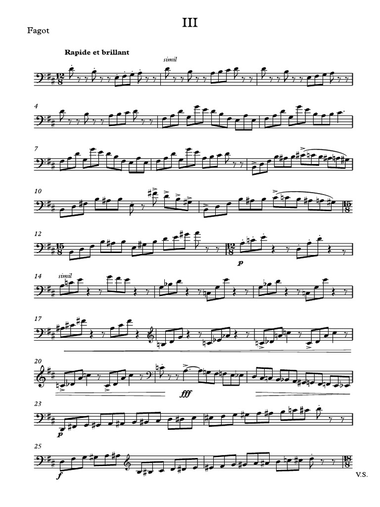 Pierre Gabaye - Sonatina - Fagot 3 | PDF