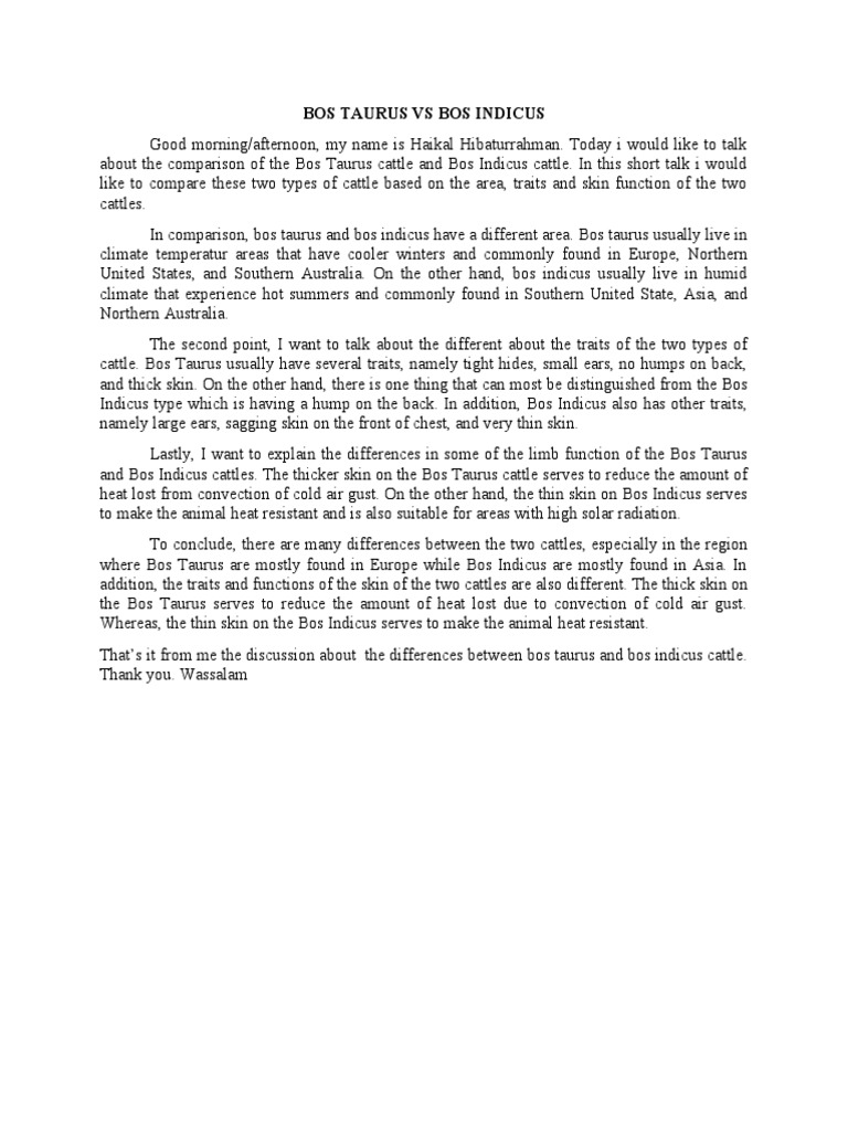Bos Taurus Vs Bos Indicus | PDF | Foreign Language Studies
