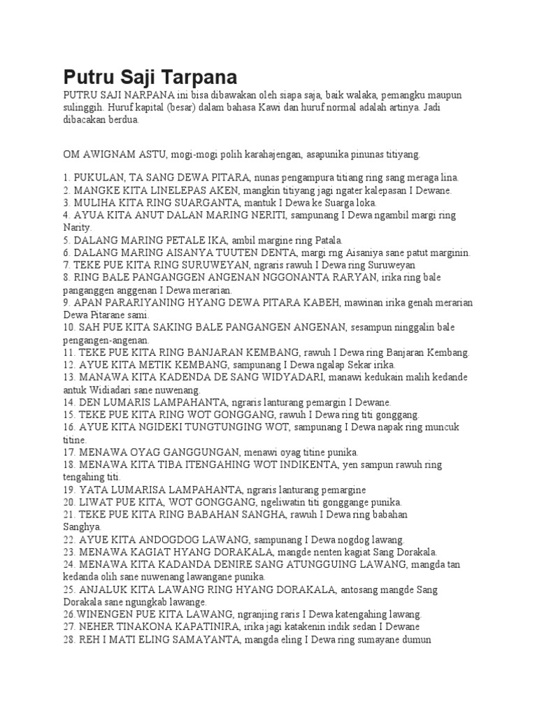 Putru Saji Tarpana | PDF