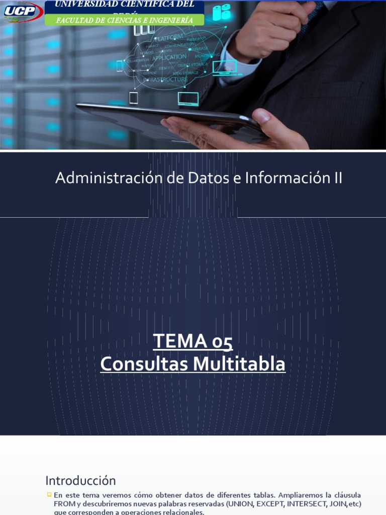 Semana 5 - Consultas Multitabla | PDF | SQL | Recuperación de información