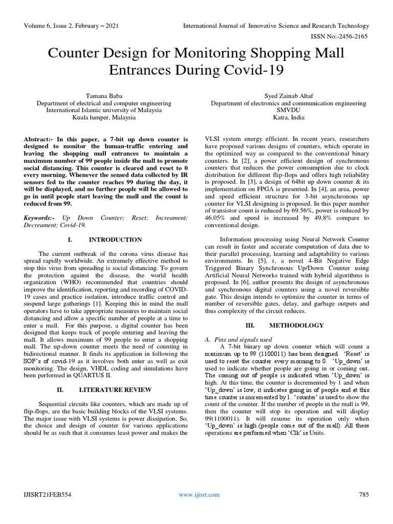 Counter Design For Monitoring Shopping Mall Entrances During Covid-19 ...