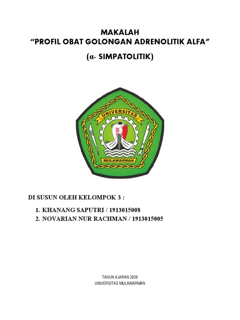 Profil Obat Golongan Adrenolitik Alfa (α-Simpatolitik) | PDF