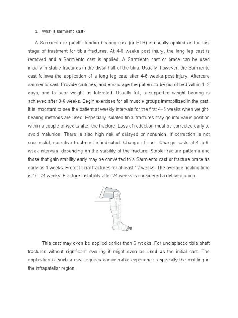Sarmiento Cast for Tibial Fractures | PDF
