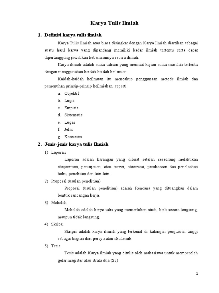 Resume Kel 1 Karya Tulis Ilmiah | PDF