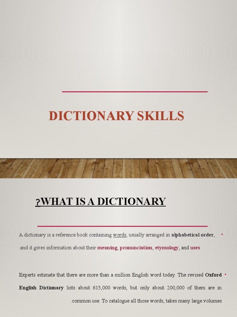 Understanding Dictionary Skills | PDF | Dictionary | Syllable