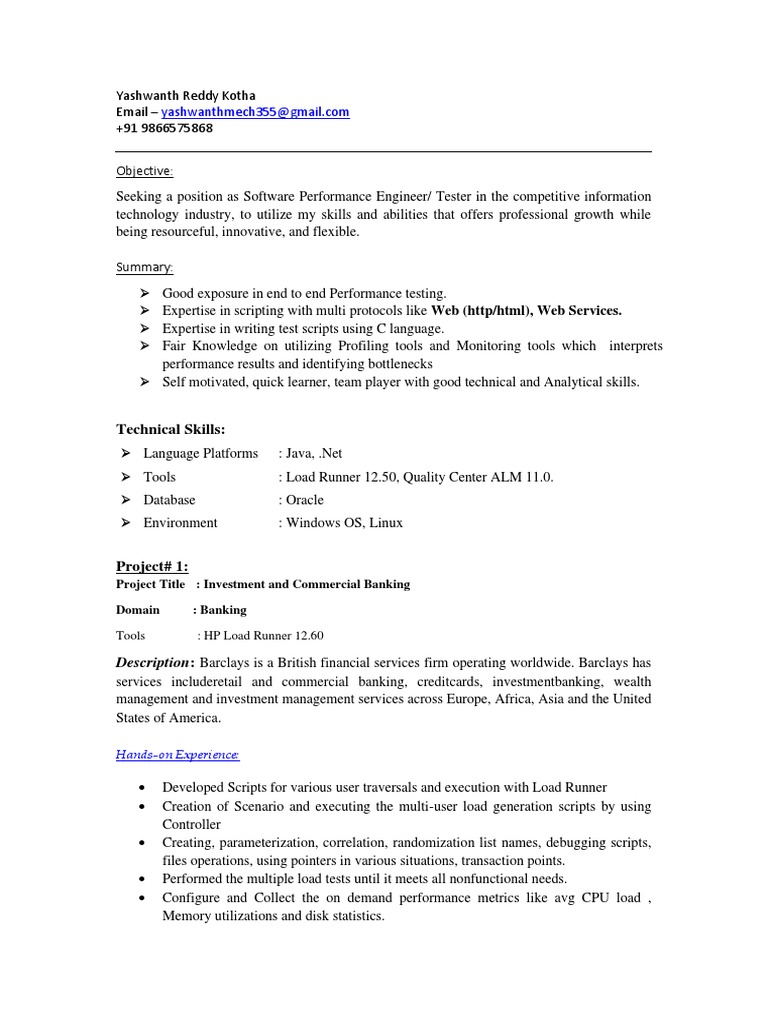 Yashwanth Resume | PDF | Software Engineering | Computing