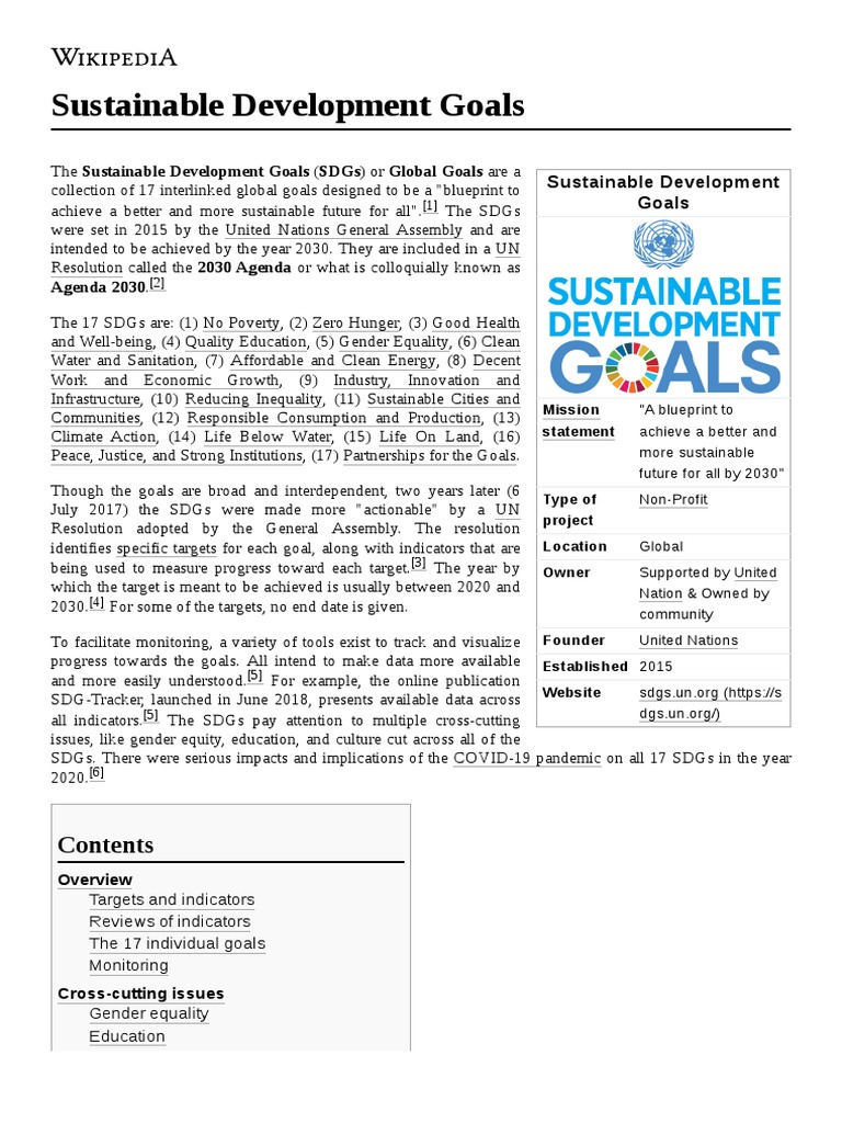 Sustainable Development Goals | PDF | Sustainability | Environmental ...