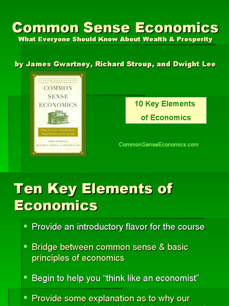 Key Principles of Common Sense Economics | PDF | Business