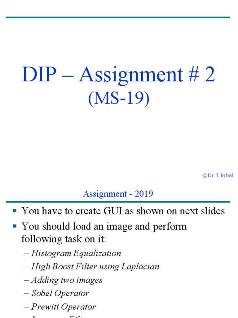 Digital Image Processing-Assignment 2 | PDF | Equalization (Audio) | Low Pass Filter