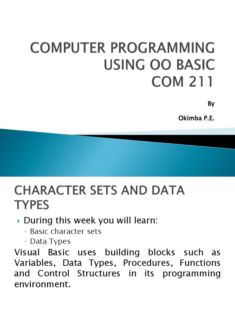 Com 211 | PDF | Variable (Computer Science) | String (Computer Science)