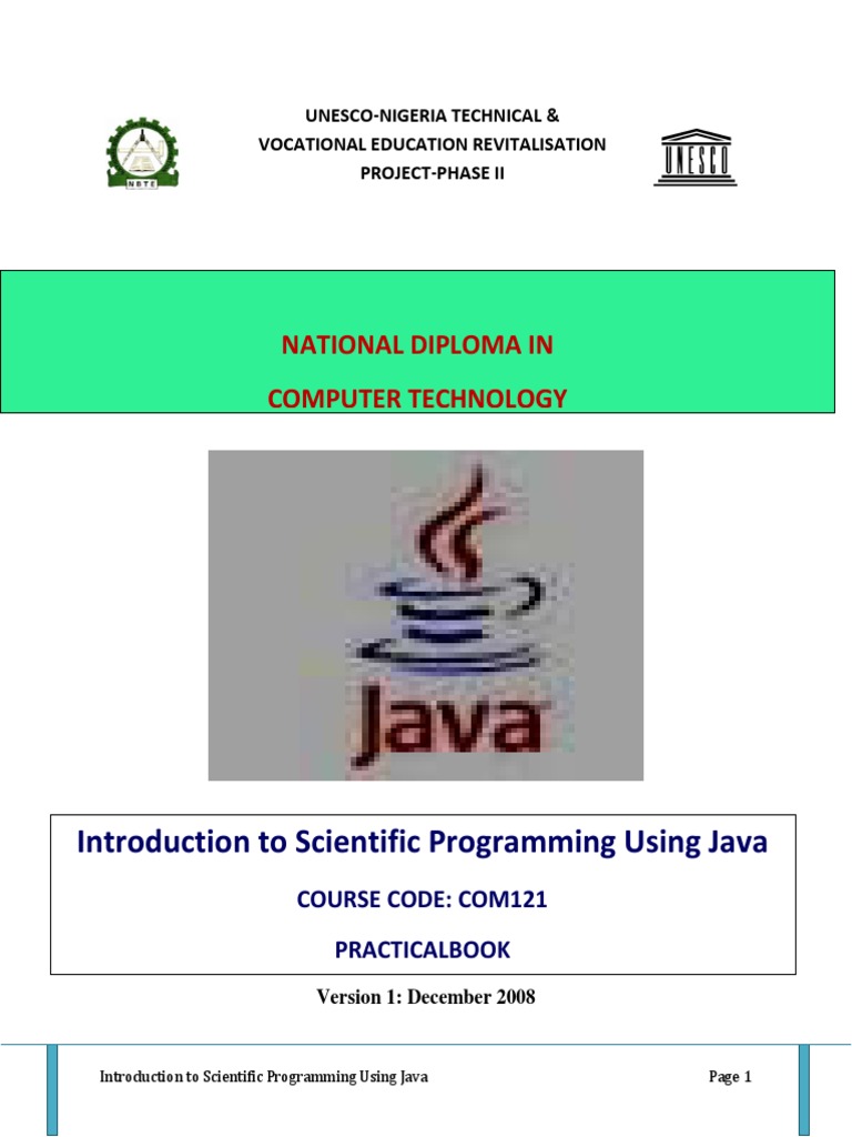 Introduction To Scientific Programming Using Java: National Diploma in ...