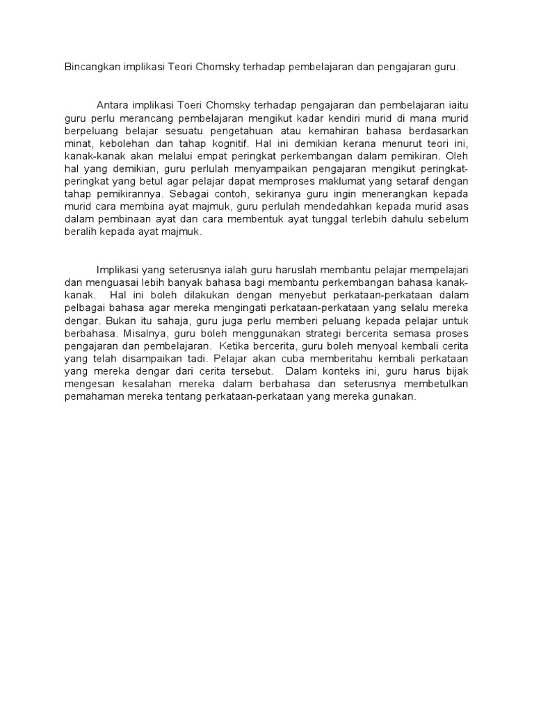 Tutorial Edup3023 Teori Chomsky | PDF