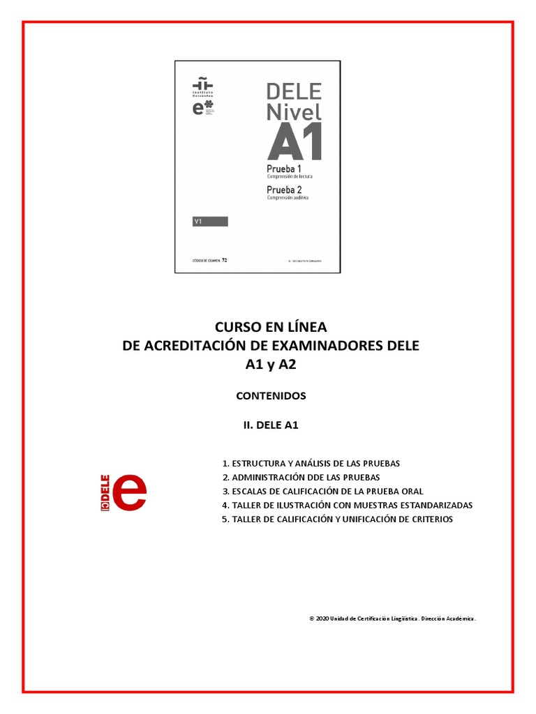 DELE A1 Contenidos | PDF | Cuestionario | Prueba (evaluación)