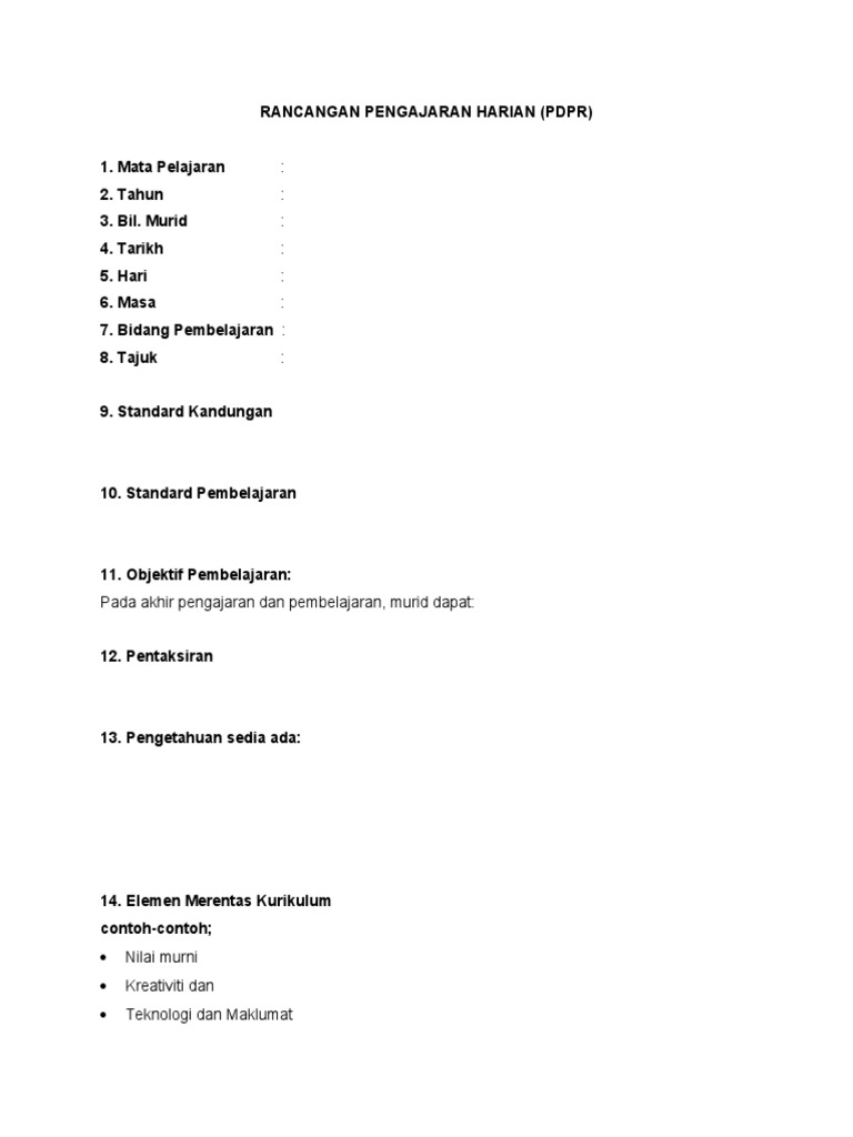 Templat RPH Matematik 2021 | PDF