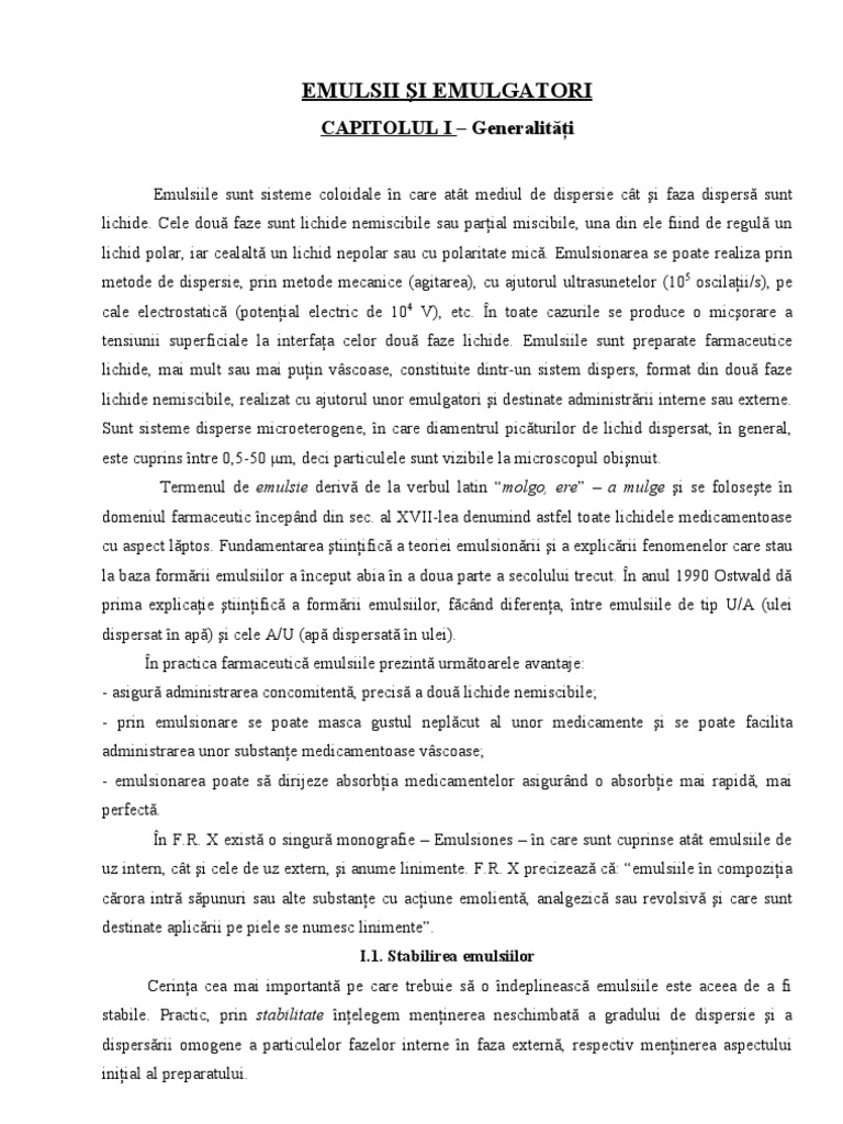 EMULSII SI EMULGATORI