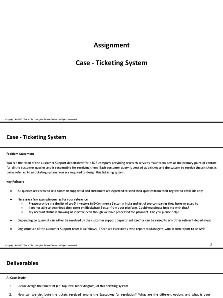 BSO - Case Study - Ticketing System | PDF | Information Technology | Business