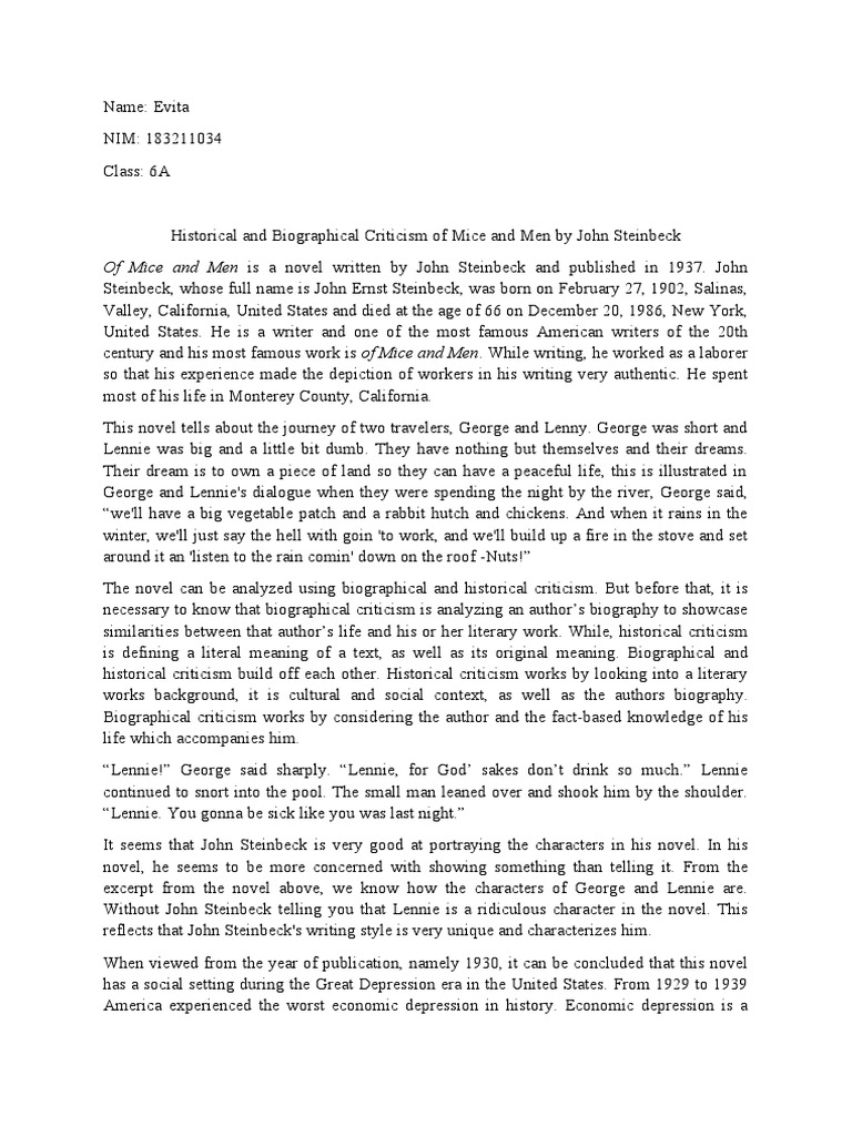 Summary of Mice and Men | PDF