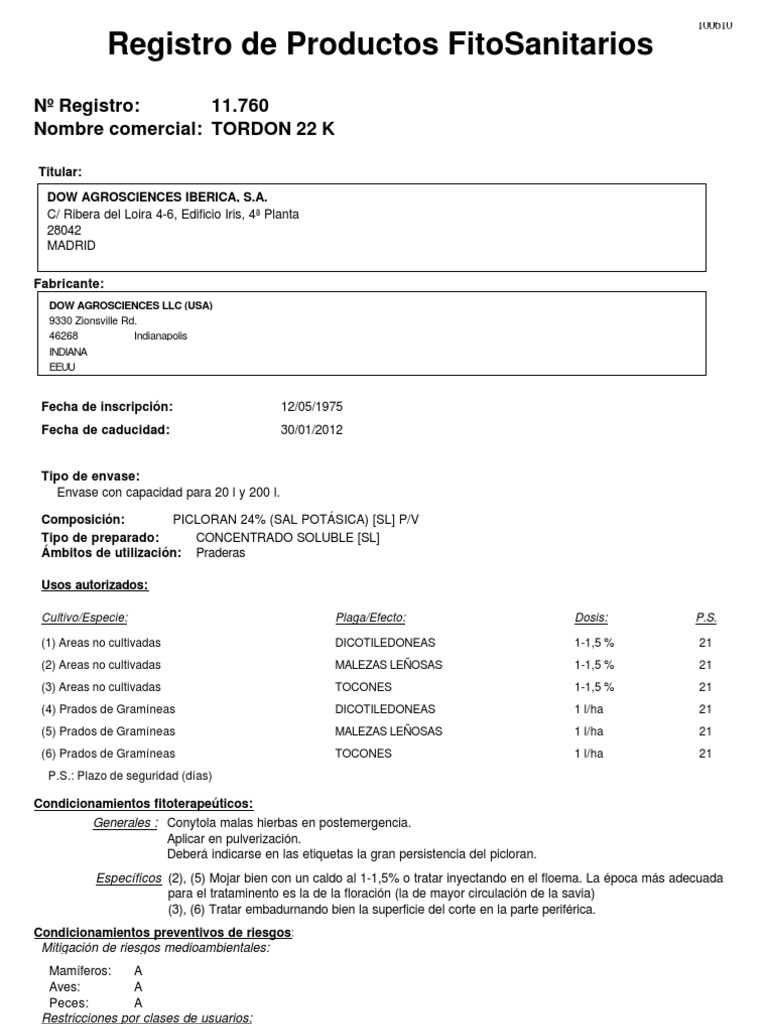 Tordon 22 K | PDF | Naturaleza
