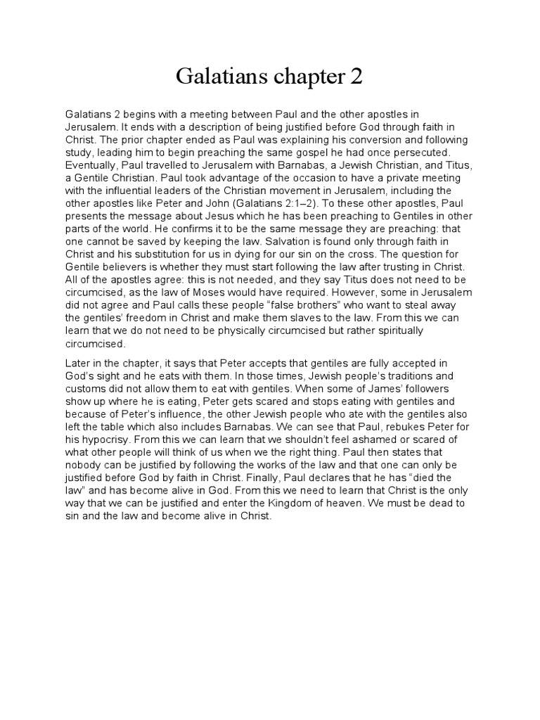 Galatians Chapter 2 | PDF | Epistle To The Galatians | Paul The Apostle