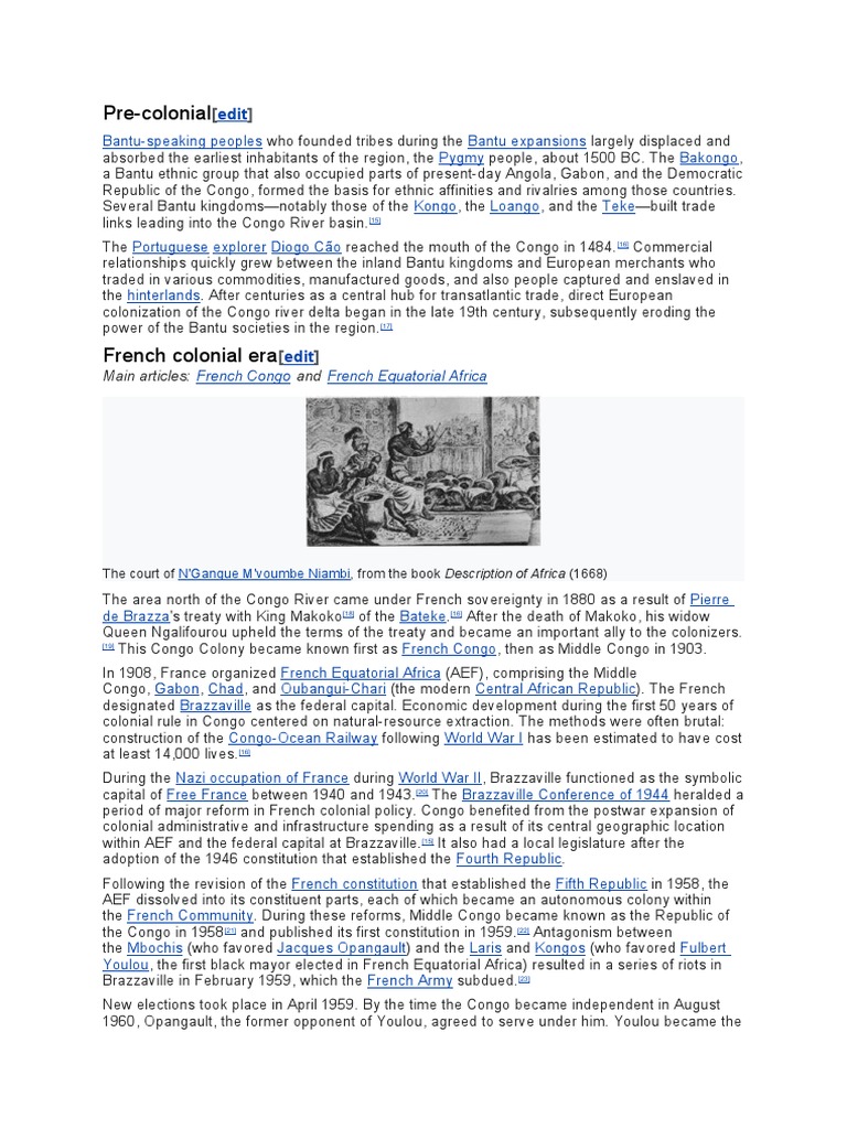 Pre-Colonial: Main Articles: and | PDF | Republic Of The Congo | Government