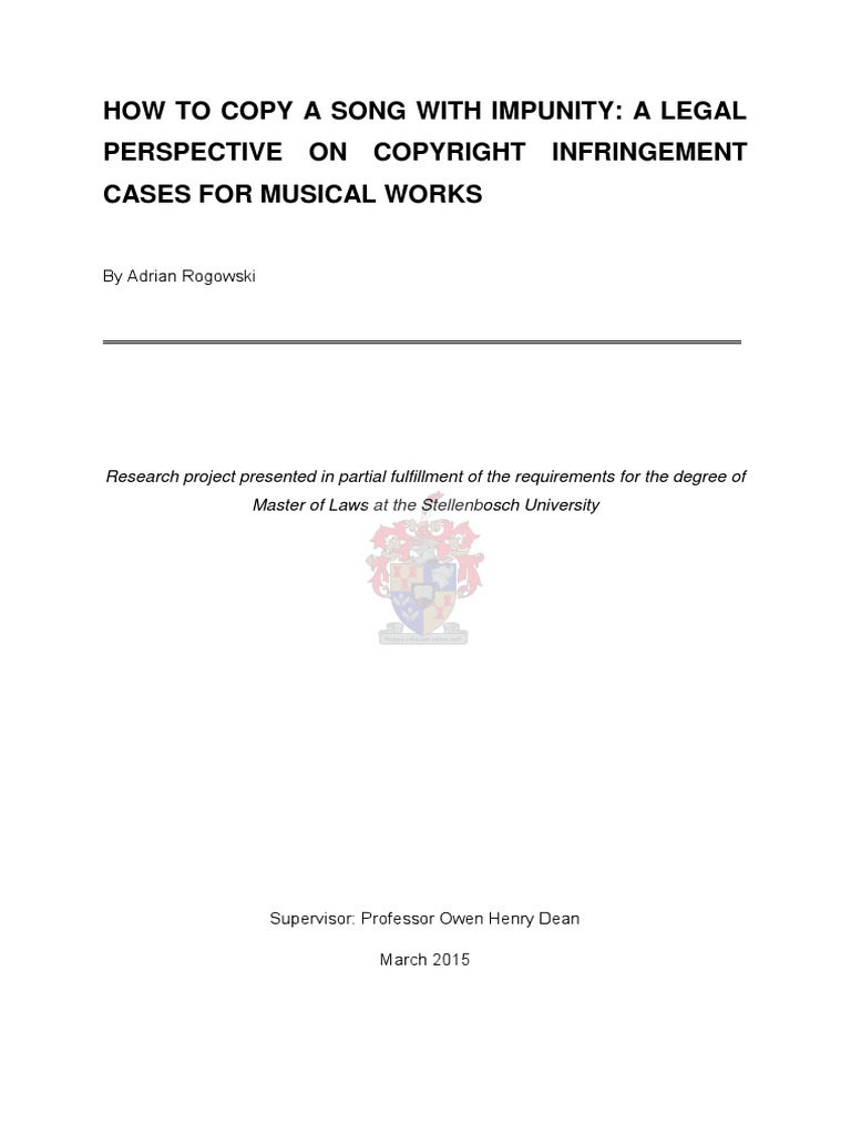 How To Copy A Song With Impunity A Legal Perspective On Copyright ...