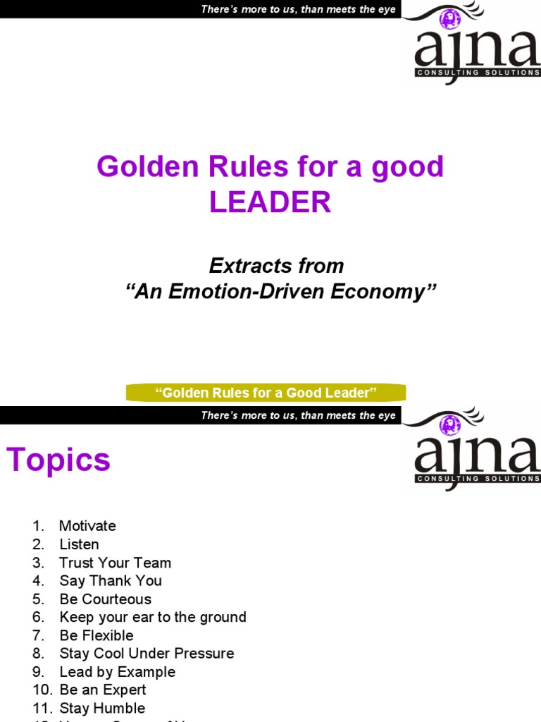 Golden Rules for Effective Leadership | PDF