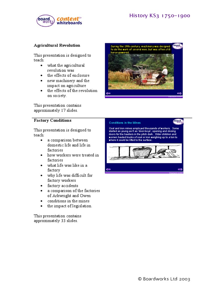 Boardworks History KS3 1750-1900 | PDF | Slavery | Industrial Revolution