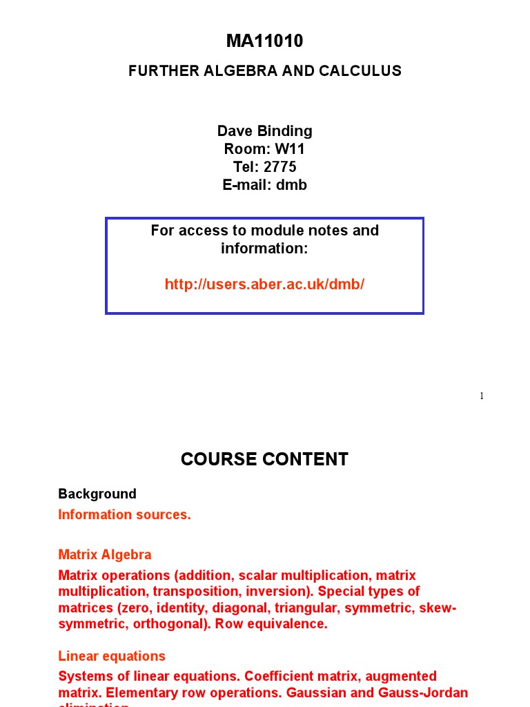 An Introduction to Matrices, Matrix Operations, and Their Applications in Linear Algebra | PDF ...