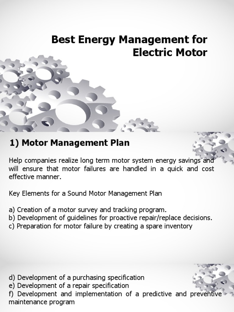 Best Energy Management For Electric Motor | PDF | Electric Motor ...