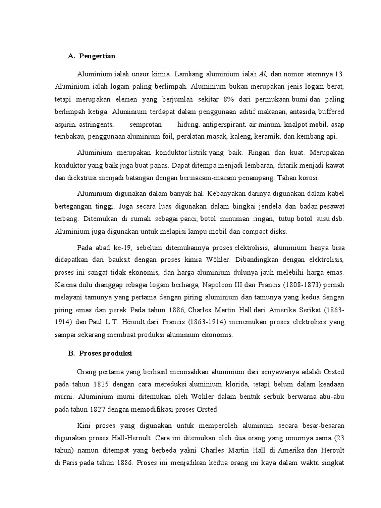 Alumunium, Besi, Timah | PDF