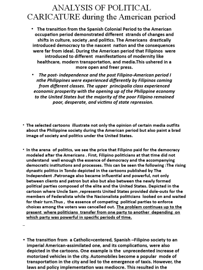 Analysis of Political Caricature During The American Period | PDF ...