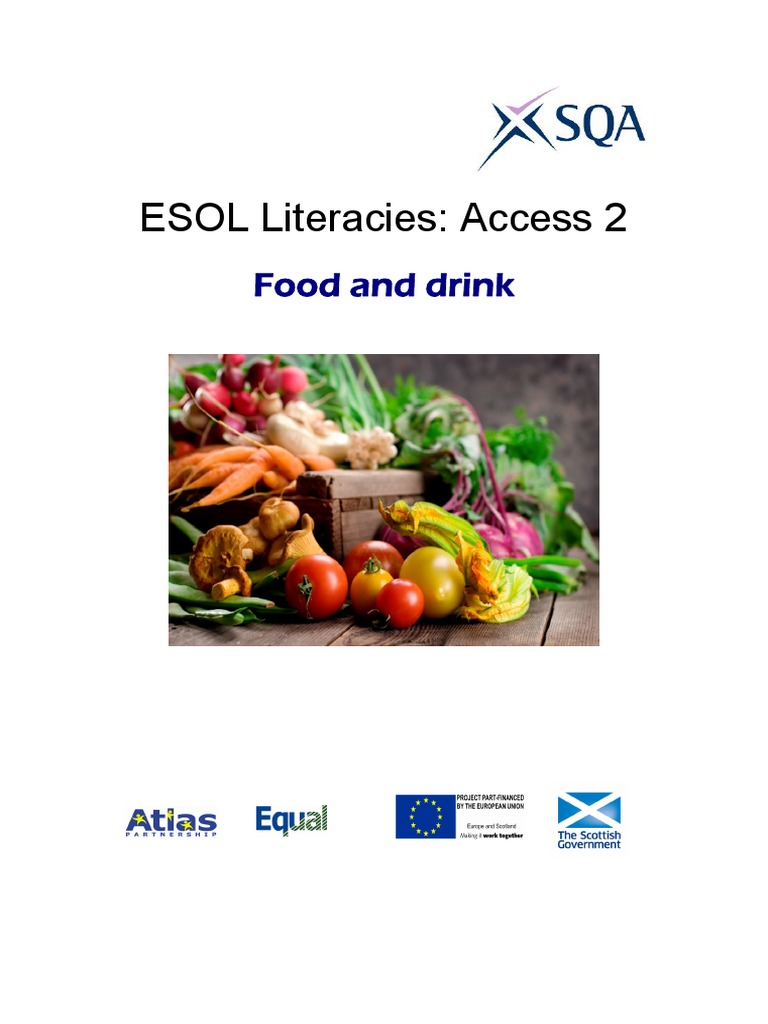 ESOL Literacies Access 2 Food and Drink | Download Free PDF | Lunch | Menu