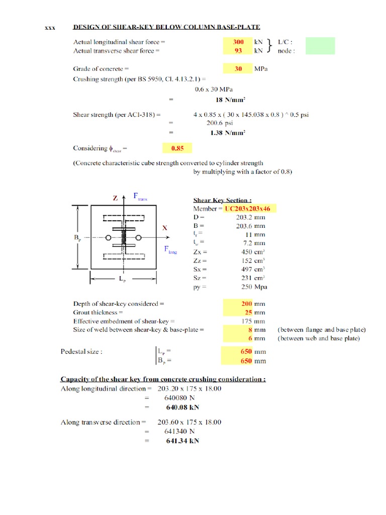 Shear Key Example | PDF