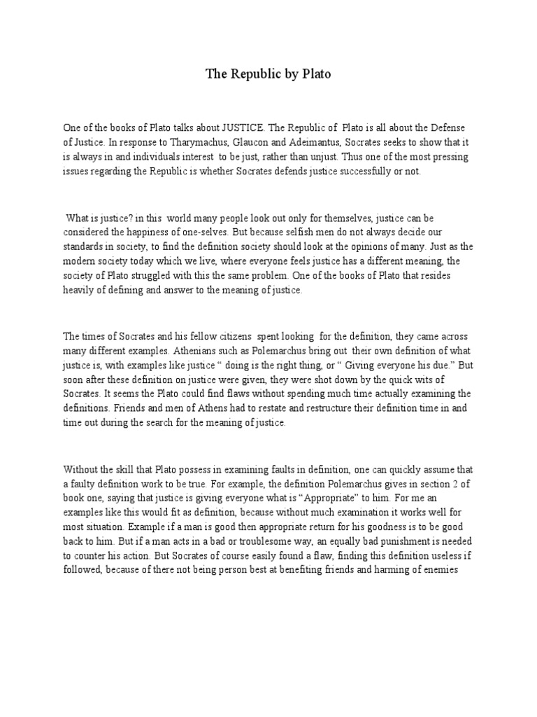 The Republic by Plato | PDF | Justice | Crime & Violence