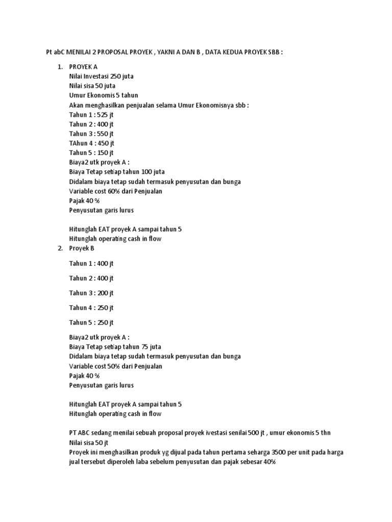 PT Abc MENILAI 2 PROPOSAL PROYEK | PDF