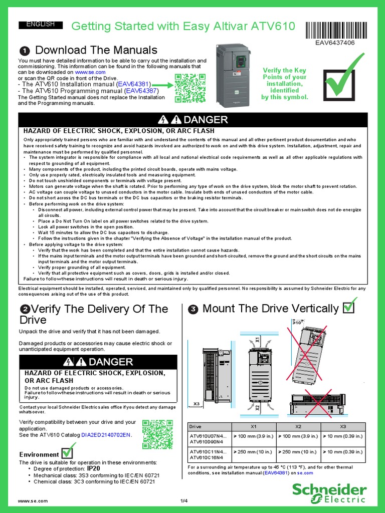 Getting Started With Easy Altivar ATV610: Download The Manuals | PDF