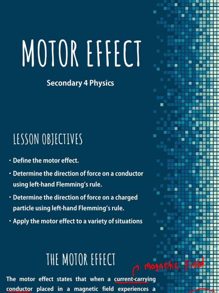 Understanding the Motor Effect in Physics | PDF