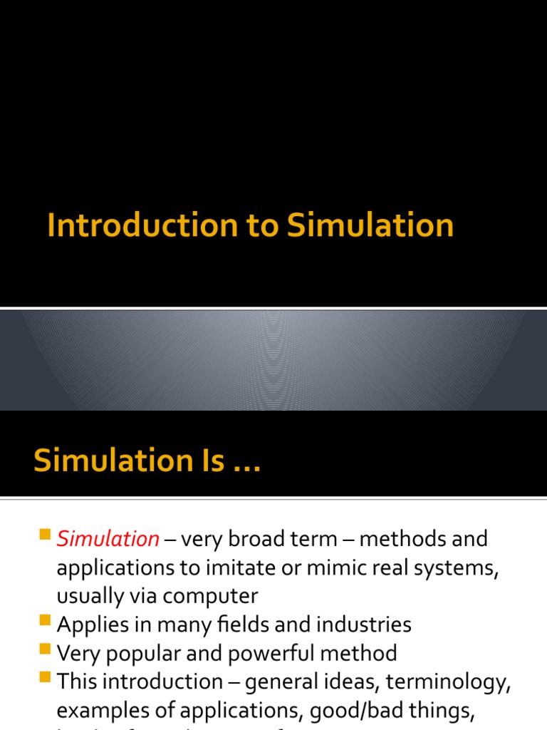 Week 1 - 4 Industrial Simulation | PDF | Computer Simulation ...