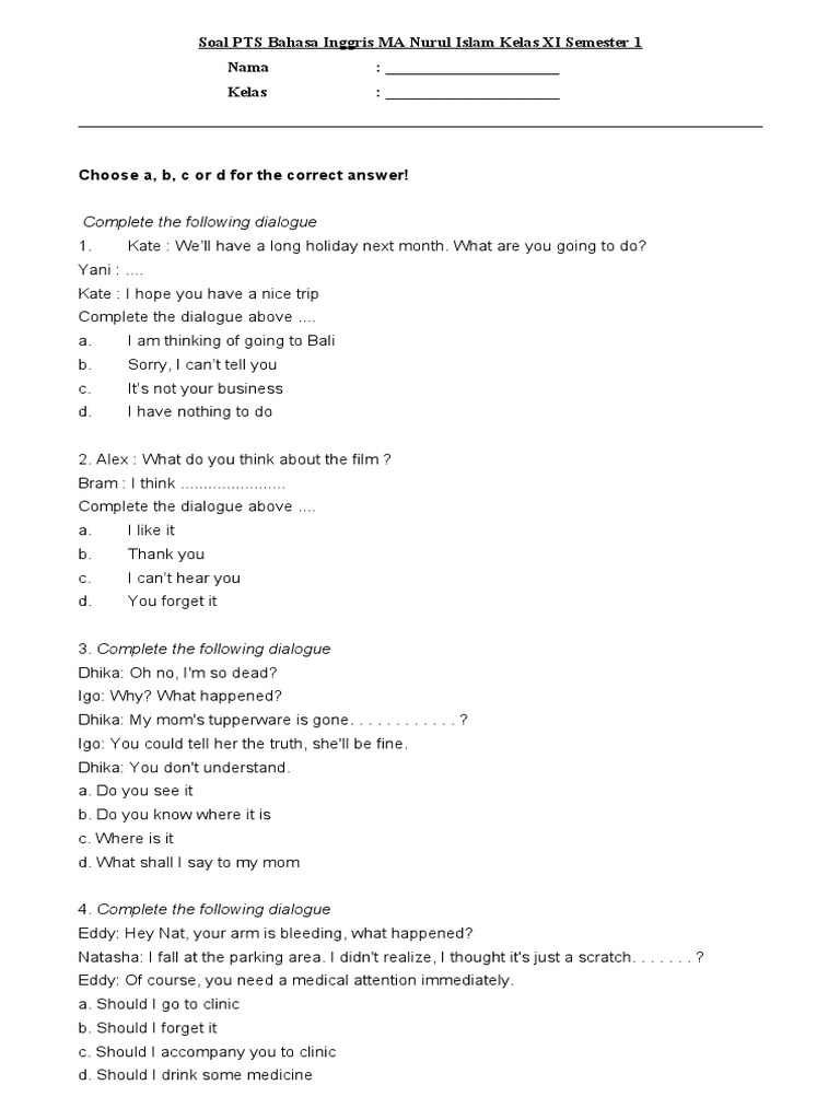 PTS ENGLISH XI Semester 1 | PDF | Beverages